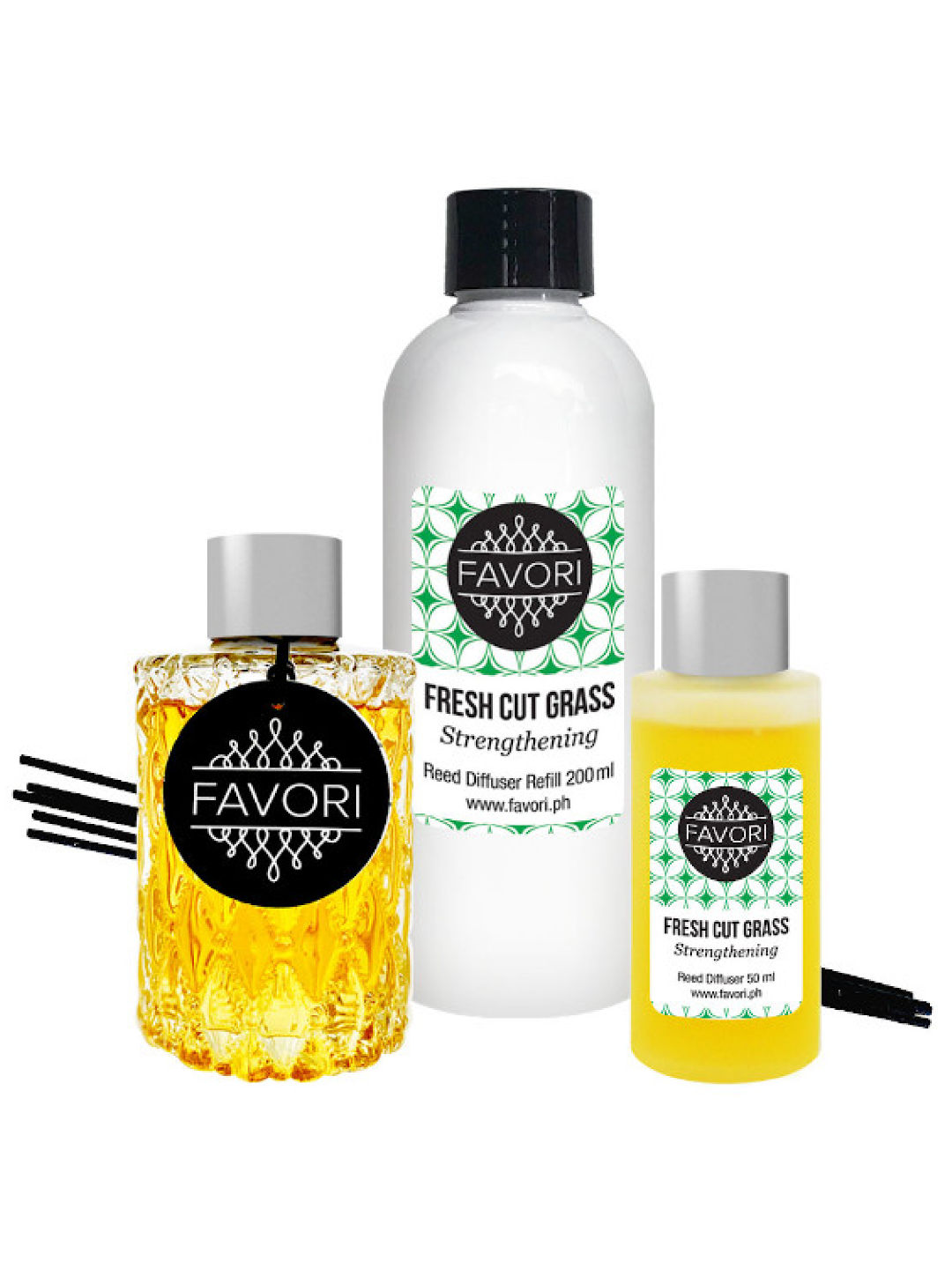 FAVORI Fresh Cut Grass Trio Reed Diffuser | edamama